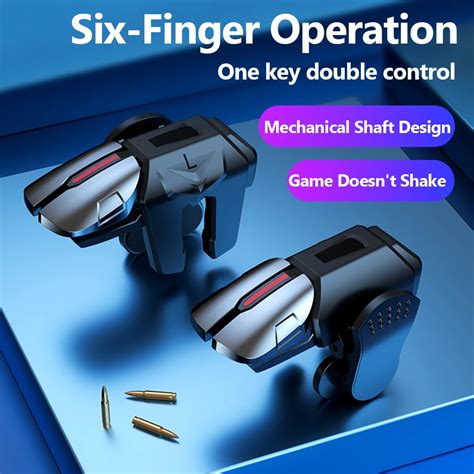 G21 1 쌍 6 손가락 게임 컨트롤러 게임 패드 민감한 게임 목표 슈팅 트리거 Pubg 모바일용 조이스틱 버튼