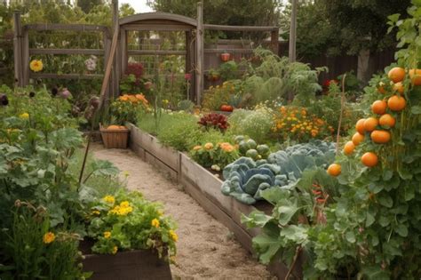 Jardín Comestible Lleno De Frutas Y Verduras De Todas Las Formas Y Tamaños Creado Con