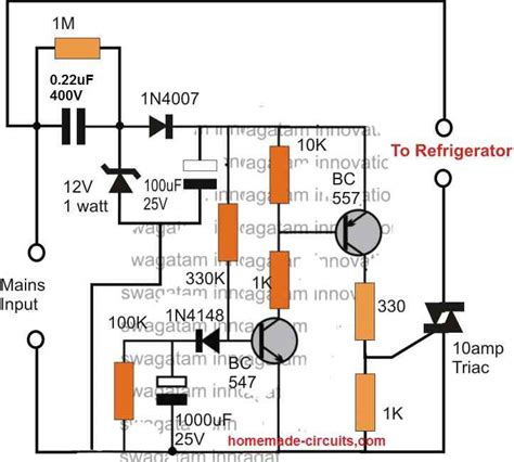 Simple Refrigerator Protector Circuit Homemade Circuit Projects