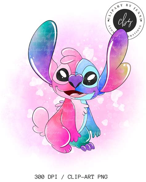 Watercolour Stitch Angel Clipart Lilo And Stitch Clipart Stitch