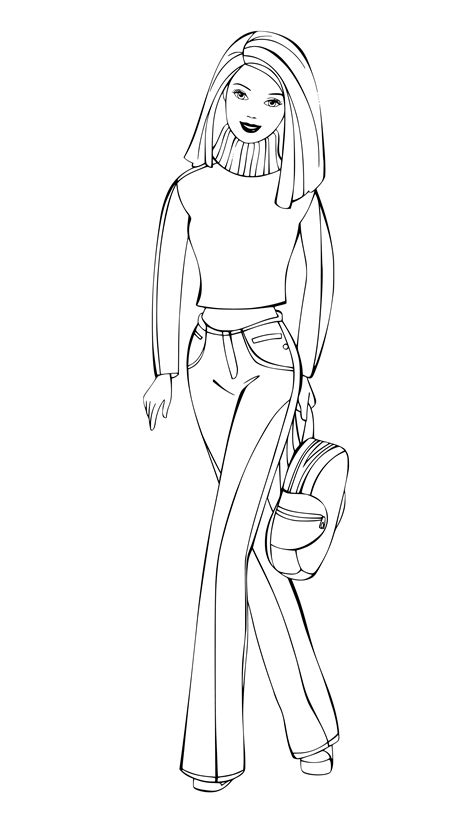 Раскраска Девочки В Полный Рост 70 фото