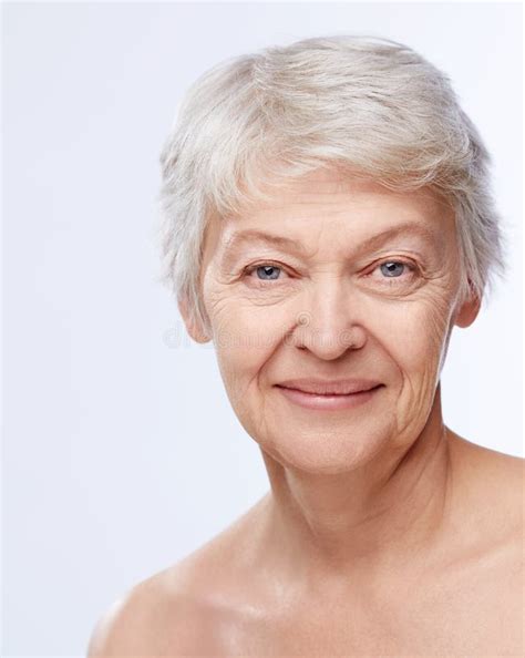 Mature Woman Face With Wrinkled Skin Stock Image Image Of Beautiful Candid