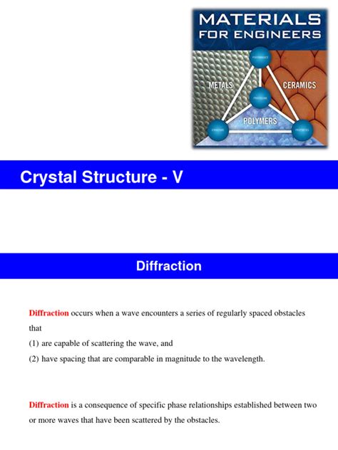 Lecture 7 Imperfections In Solids I Pdf Diffraction X Ray