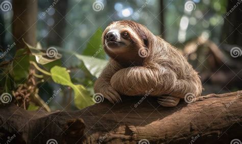 A Beautiful Photograph Of The Pygmy Three Toed Sloth Stock Illustration Illustration Of Sloth