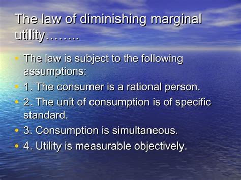 Chapter 2 Law Of Diminshing Marginal Utility Ppt Home Utilities