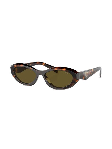 Prada Eyewear Oval Frame Sunglasses Farfetch