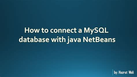 How To Connect Mysql Database With Java Netbeans Youtube