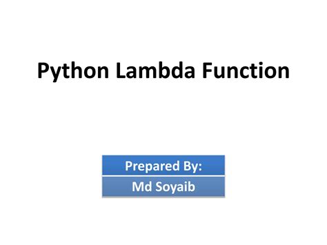 Python Lambda Function Pptx