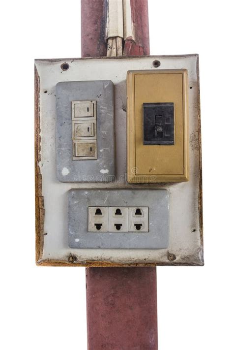 Old Fuse Box Stock Image Image Of Cable Panel Line 41421669