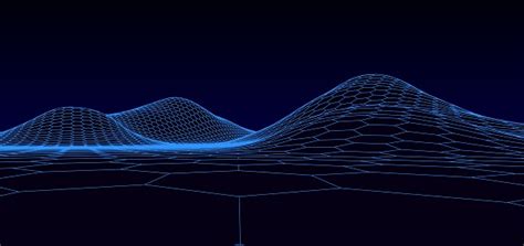 육각 형 메쉬 요소와 디지털 풍경 기술 벡터 일러스트레이션 빅데이터에 대한 스톡 벡터 아트 및 기타 이미지 빅데이터 육각형