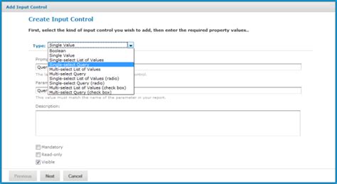 Query Based Input Controls