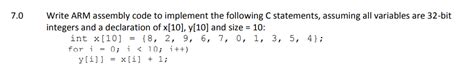 70 Write Arm Assembly Code To Implement The
