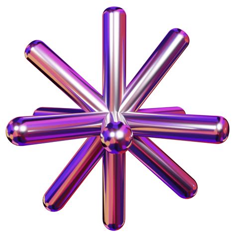 3d Iridescent Asterisk Design 33649257 Png