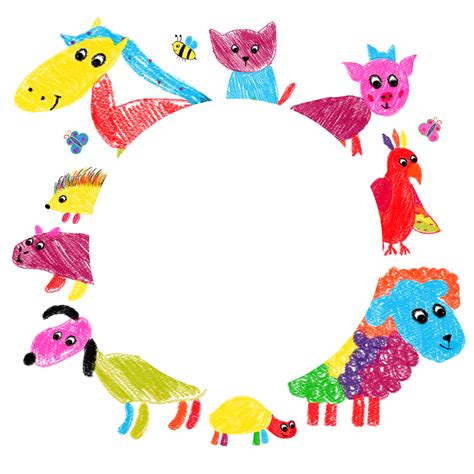 Ram Av Ritad För Hand Sällskapsdjur Djur Får Hund Katt Gris