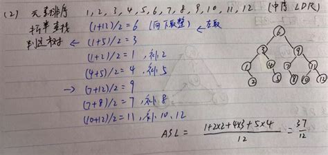 【7 查找】2013 三 2 平衡二叉树构建、asl、折半查找判定树 哔哩哔哩