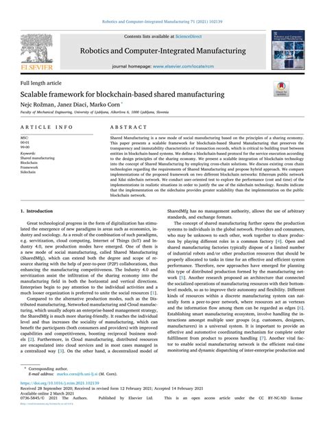 pdf scalable framework for blockchain based shared manufacturing