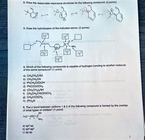 Solved Draw The Reasonable Resonance Structures For Ihe Following Compound 2 Points Draw The
