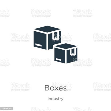 상자 아이콘 벡터입니다 흰색 배경에 격리 된 산업 컬렉션에서 유행 플랫 박스 아이콘입니다 벡터 일러스트는 웹 및 모바일 그래픽