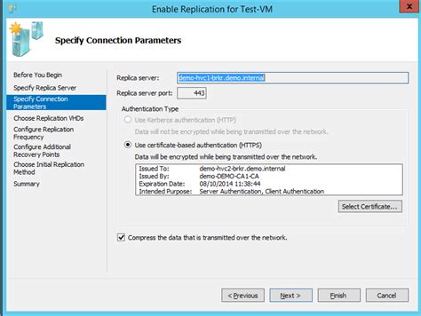 Use Hyper V Replica Over Ssl Configure Certificates