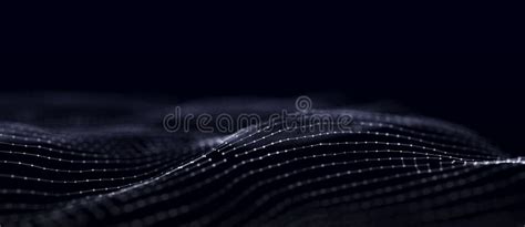Futuristic Wave Network Connection Structure In Cyberspace 3d Rendering Stock Illustration