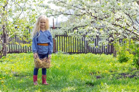 Premium Photo Girl In The Garden