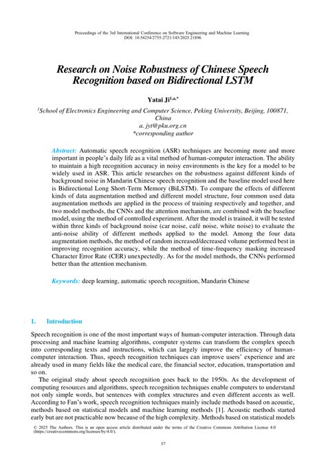 Pdf Research On Noise Robustness Of Chinese Speech Recognition Based