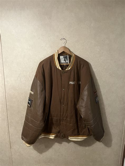 Vintage 90s Phat Farm Bomber Jacket Brown Tan 3xl Vtg Gem