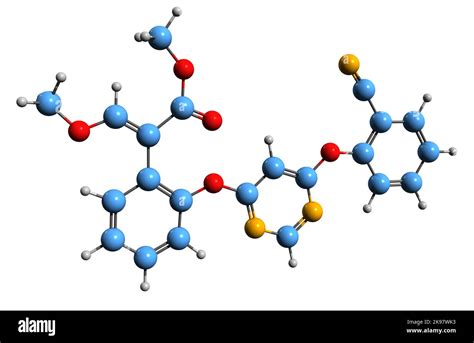 3d Image Of Azoxystrobin Skeletal Formula Molecular Chemical Structure Of Fungicide Isolated