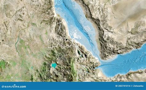 Shape Of Eritrea With Regional Borders Satellite Stock Illustration Illustration Of