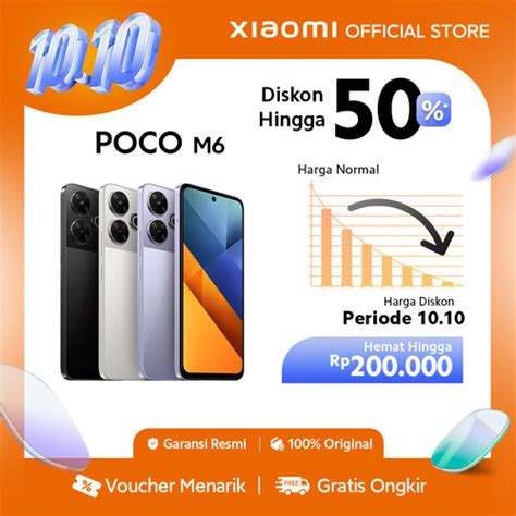 Promo Official Xiaomi POCO M6 8GB 256GB Kamera Utama 108 MP Kelas Pro Helio G91 Ultra Yang