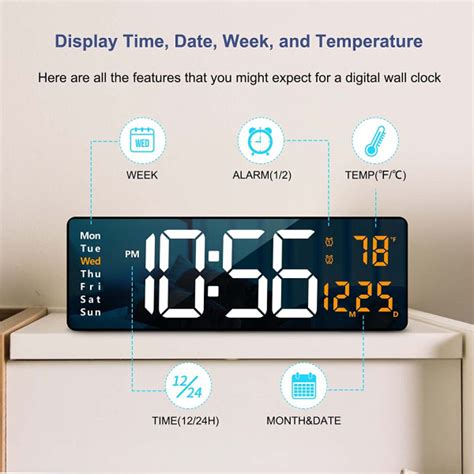 Buy 16 2 Inch Digital Wall Clock Large Display With Remote Instok Kenya
