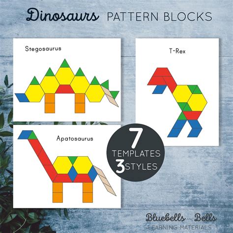 Printable Dinosaur Pattern Block Templates Printables