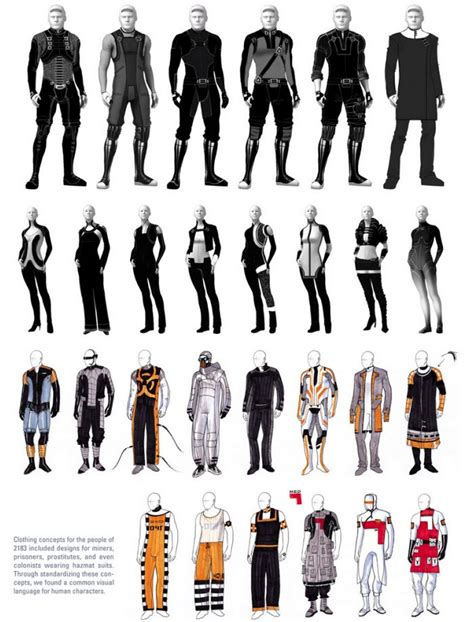 Different Concepts For Colonist Clothing In The Mass Effect Universe