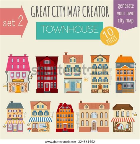 Great City Map Creator House House 库存矢量图（免版税）324861452 Shutterstock