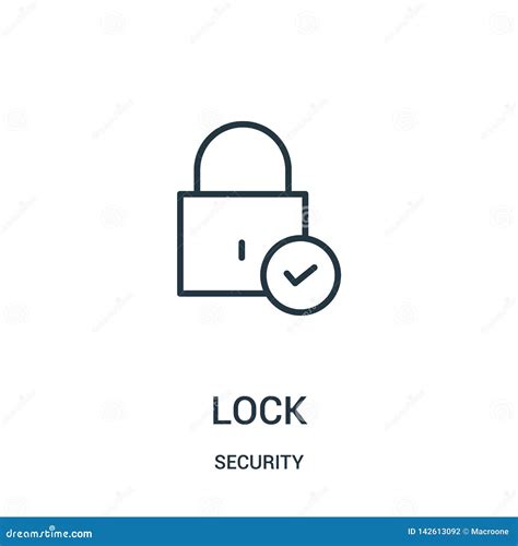Lock Icon Vector From Security Collection Thin Line Lock Outline Icon Vector Illustration Stock