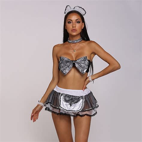 Yomorio Sexy French Maid Cosplay Costumes Naughty Apron Maid Anime Lin