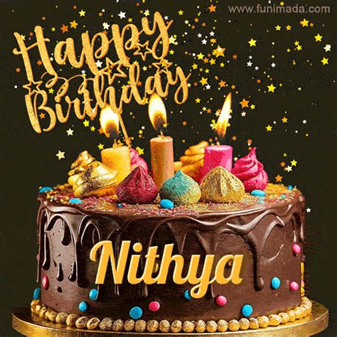 Birthday Animation For Nithya With Chocolate B Day Cake Download On