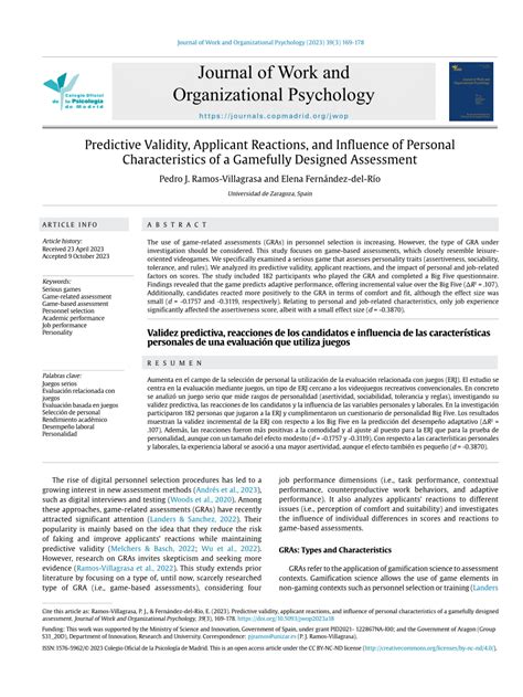 Pdf Predictive Validity Applicant Reactions And Influence Of Personal Characteristics Of A