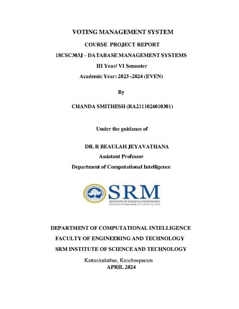 Smith Dbms 301 An Effective Voting System Is A Cornerstone Of Democratic Processes