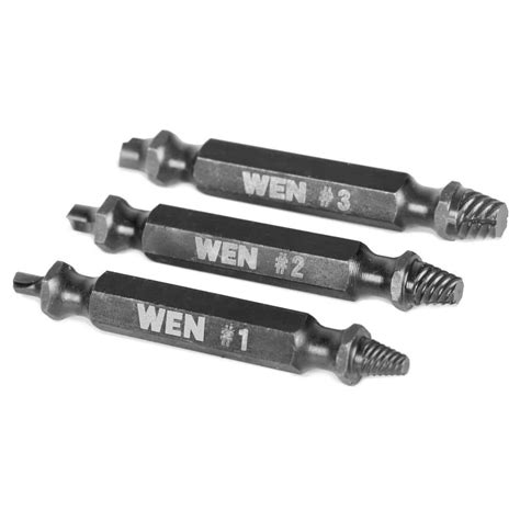 Wen Screw Extractor Kit Impact Rated 3 Piece Drill Bit Set With Double Ended Bits Dbx003 Wen Screw Extractor Kit Impact Rated 3 Piece Drill Bit Set With Double Ended Bits Dbx003