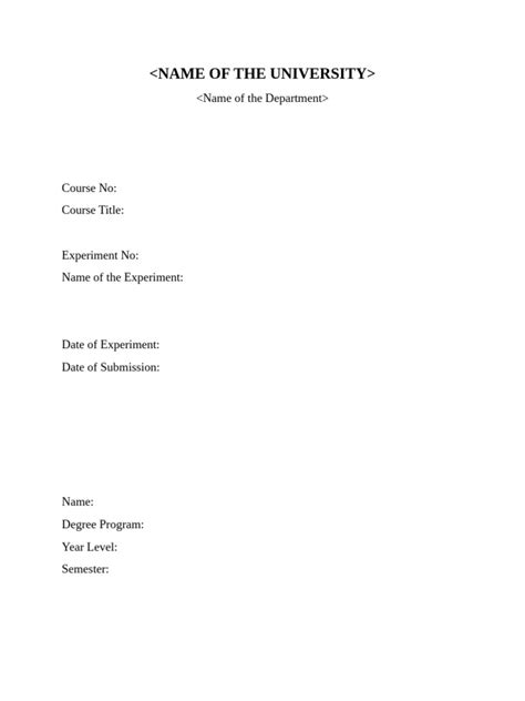 Laboratory Report Format Pdf