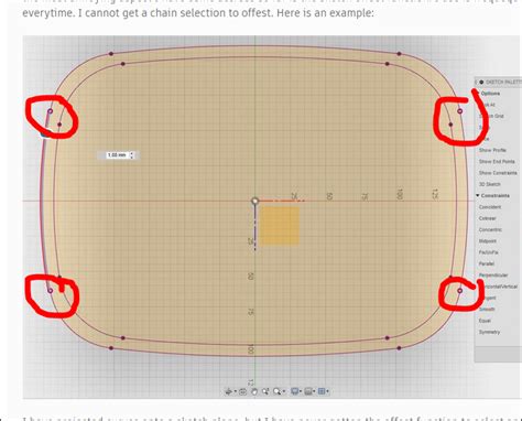 Solved The Sketch Offset Will Not Select Chained Loops Of Projected