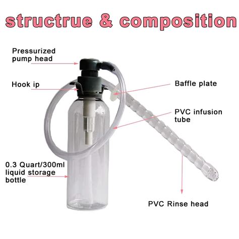 300ml Lubricant Oil Pump Butt Plug Female Vaginal Cleansing Feminine