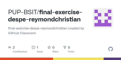 Github Pup Bsitfinal Exercise Despe Reymondchristian Final Exercise