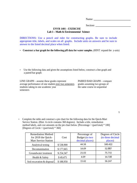 Lab 1 Exercise Math And Environmental Science Partially Solved 2 Pdf