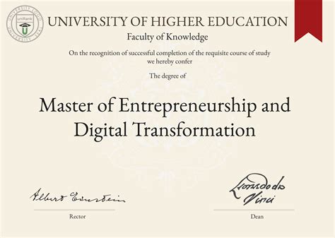 Master Of Entrepreneurship And Digital Transformation M E D T Unirank