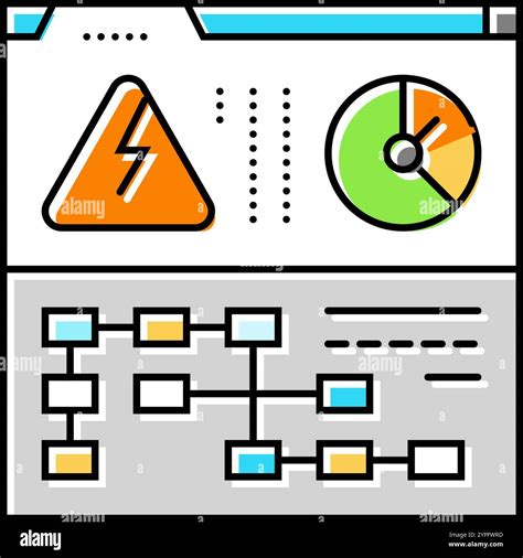 Distributed Generation Electric Grid Color Icon Vector Illustration