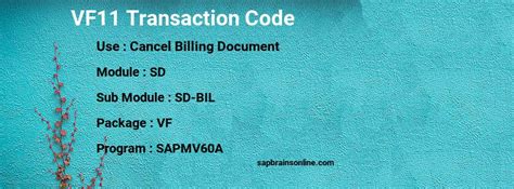 VF11 SAP Tcode For Cancel Billing Document