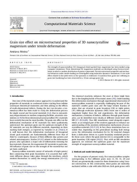 Pdf Grain Size Effect On Microstructural Properties Of 3d