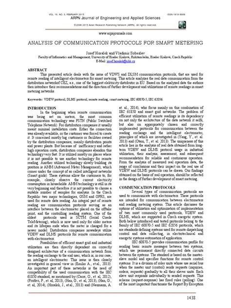 Analysis Of Communication Protocols For Smart Metering Pdf Osi Model Computer Network